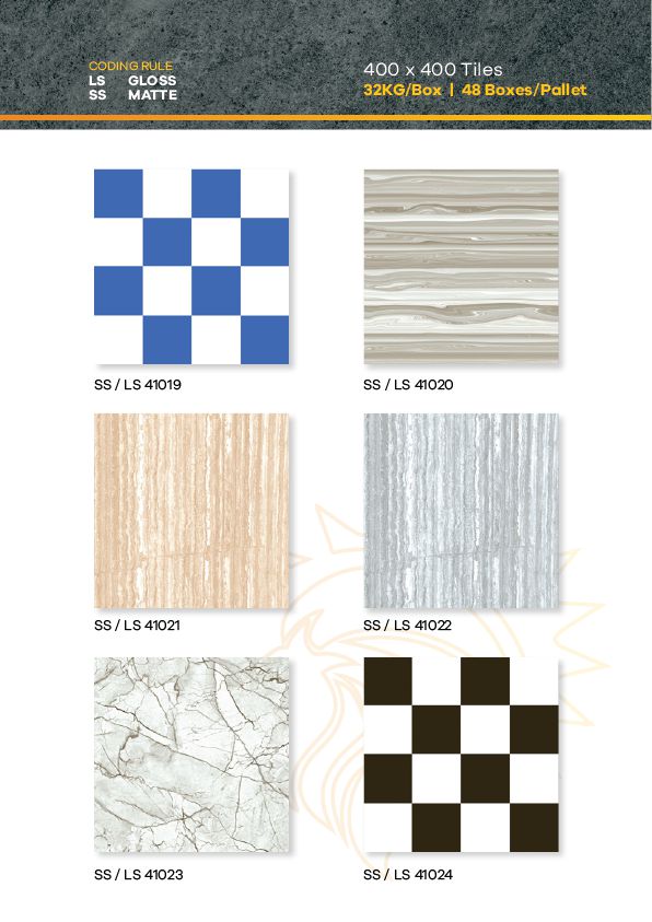 Ceramic Floor Tiles (400x400) - Bandridge Hardware & Manufacturing